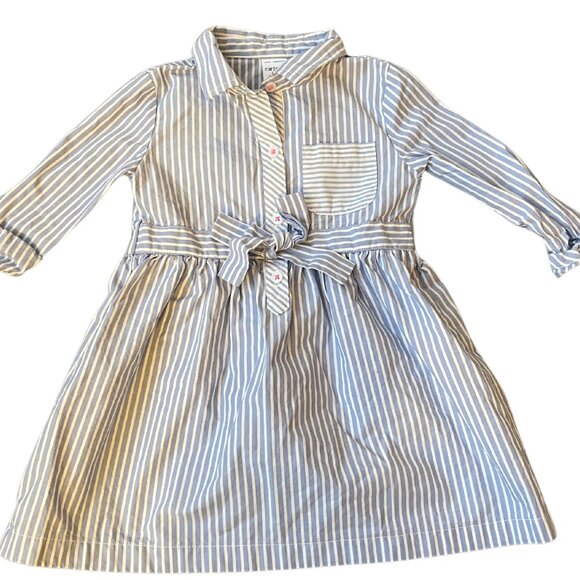 Carter's | Dresses | Carters 8 Month Blue And White Striped Collared ...